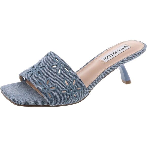 Steve Madden | Shoes | Steve Madden Womens Blue Denim Square Toe Slip ...